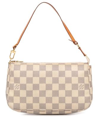 Louis Vuitton 2010 Damier Azur Pochette Accessoires Schultertasche - Wei&szlig;