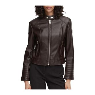 Guess Femme, Vestes, Brun, Taille: 38 FR Marlene Caribou PU Moto Jacket