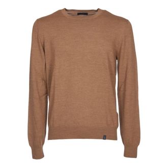 Fay Rundhalspullover - - Knitwear - Herren - Braun - L