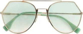 Vintage Lunettes daviateur dor&eacute;es