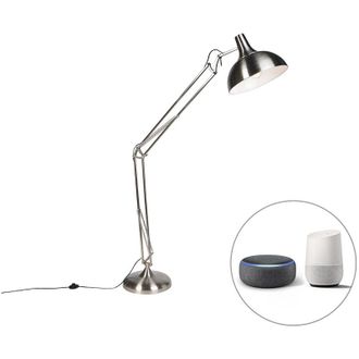 QAZQA Smarte Stehlampe Stahl inkl. Wifi A60 - Hobby