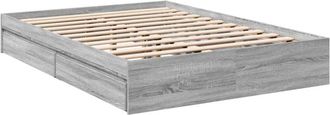 vidaXL Cadre de lit et tiroirs sonoma gris 120x190 cm bois ingénierie