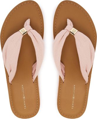 Tommy Hilfiger Zehentrenner Tommy Hilfiger Th Ltr Footbed Summer Sandal FW0FW09194 Rosa