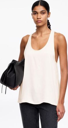 Arket Sportoberteil Aus Satin -Wei&szlig;