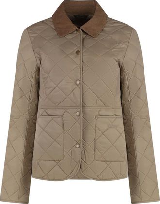 Barbour Femme, Vestes, Beige, Taille: 38 FR Veste matelass&eacute;e avec col en velours c&ocirc;tel&eacute;
