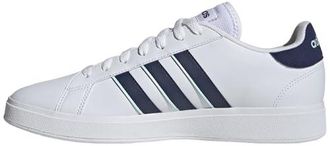 adidas Adidas Homme Grand Court Base 2.0 Shoes, Cloud White/Dark Blue/Semi Flash Aqua, 41 1/3 EU