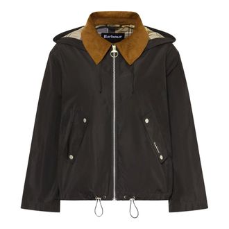 Barbour Femme, Vestes, Brun, Taille: 38 FR Giubbotto in nylon cappuccio staccabile
