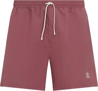 Brunello Cucinelli Homme, Maillots de bain, Rouge, Taille: XL Corallo Polyester Swim Shorts