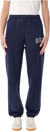 Sporty & Rich Femme, Pantalons, Bleu, Taille: 38 FR Serif Logo Pantalons de surv&ecirc;tement