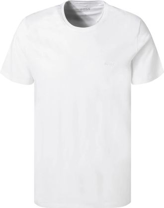 HUGO BOSS Herren T-Shirts weiß Reine Baumwolle unifarben