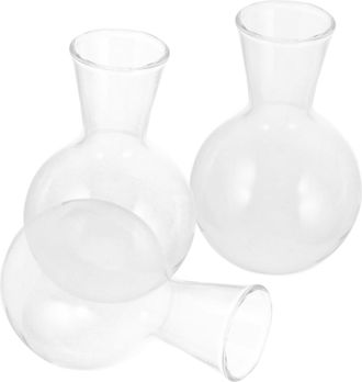 Cabilock 3 Stück Transparente Glasvasen für Hydroponik mit Holzständer Dekorative Hängende Pflanzgefäße für Wasserpflanzen und Blumen Vielseitige Ziervasen für