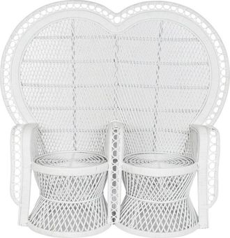 DKD Home Decor Dkd Home Decor - Fauteuil Rotin 157X68X145,5 2 Places Blanc