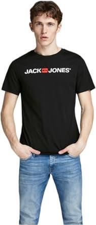 Jack & Jones Jack & Jones Homme Jjecorp Logo Tee Crew Neck Noos T Shirt, Noir (Black ), S EU
