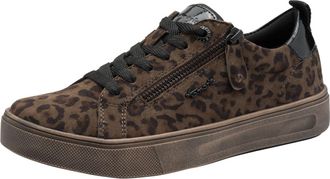 Tamaris Comfort Damen Sneaker flach mit Rei&szlig;verschluss Freizeit, Mehrfarbig (Dark Leopard), 40 EU