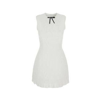Shushu/Tong Tie-detail Sleeveless Pleated Mini Dress