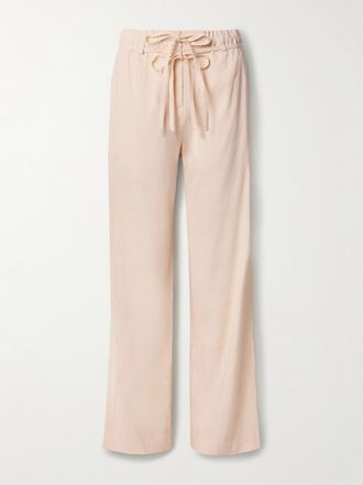 Proenza Schouler Magnus Hose Mit Weitem Bein Aus Einer Leinenmischung Mit Bindeg&uuml;rtel - Neutral