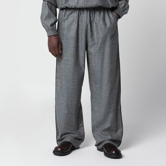 Willy Chavarria Ruff Rider Hose aus braun-schwarzem Wollmischgewebe