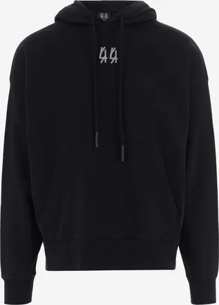 44 Label Group Mens Cotton Logo Hoodie Black Sweatshirts Sweater