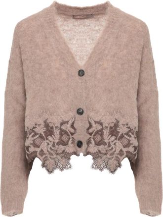D.exterior Wollmischungs-Strickjacke - - Knitwear - Damen - Beige - S