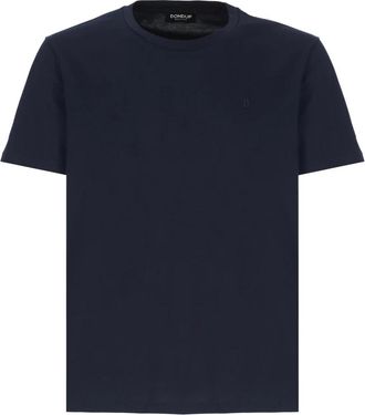 Dondup Homme, Tops, Bleu, Taille: S T-shirt bleu en coton &agrave; col rond