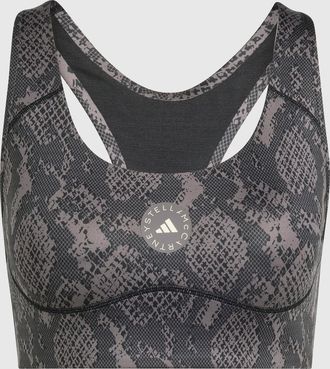 Stella McCartney TruePurpose Power Impact Snake Print Training Bra, Woman, Brown, Size: XXS