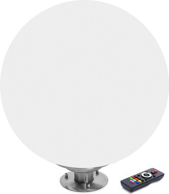 Esotec Solar Leuchtkugel Liana 50 CCT, Multicolor, Fernbedienung, Edelstahl Standfuß, Li-Ion Akku, RGB LED Gartenkugel, Solarkugel, IP44, wetterfest, Winterf