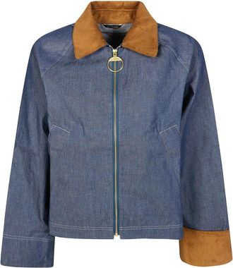 Barbour Femme, Vestes, Bleu, Taille: 34 FR Freckleton Showerproof Corto Denim