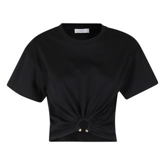 Paco Rabanne Femme, Tops, Noir, Taille: 38 FR T-Shirt avec Piercing