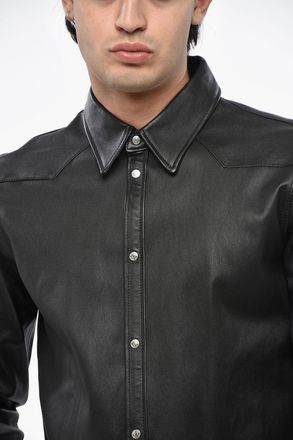 Dsquared2 Leather Overshirt with Snap Buttons Dsquared2