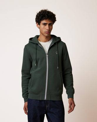 Faguo Sweat zipp&eacute; vert fonc&eacute;