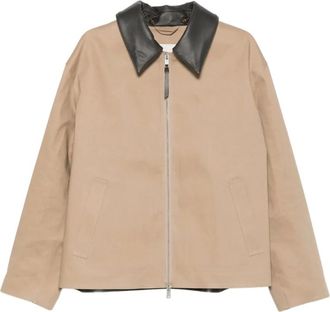 Mackintosh Homme, Vestes, Beige, Taille: 4XS Veste zipp&eacute;e &agrave; col en cuir d&eacute;tachable