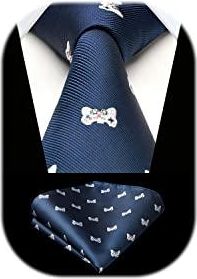 Hisdern Bleu Marine Cravates pour Hommes Motif Cravate De Mariage Affaires Playstation Originale Poche Carr&eacute; Ensemble &Eacute;l&eacute;gant pour F&ecirc;te