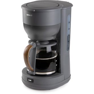 Domo Cafetiere filtre - DOMO - DO754K - 1,25 L - 10 tasses - Gris / Bois