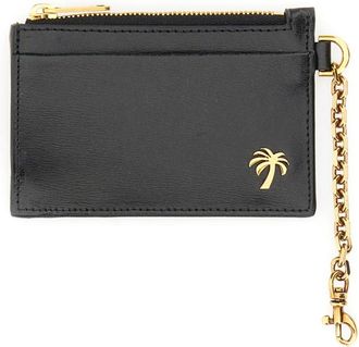 Palm Angels Leather Chain Card Holder Card Holder - Black