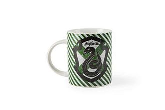 Excelsa Harry Potter Tasse Slytherin, Porzellan, 300 ml, Grüne Dekoration, Weißer Henkel und Innenraum