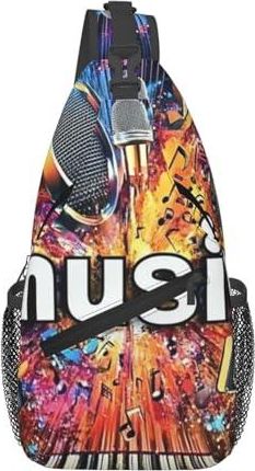 Generic Sac &agrave; dos &agrave; bandouli&egrave;re pour homme avec instruments dynamiques et ondes sonores