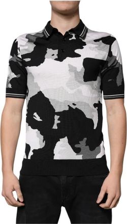 Dolce & Gabbana Seiden Camo Polo Shirt - - Tops - Herren - Mehrfarbig - M