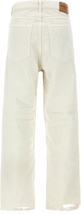 Balenciaga Vintage Wrinkled Cotton Denim Jeans - cream