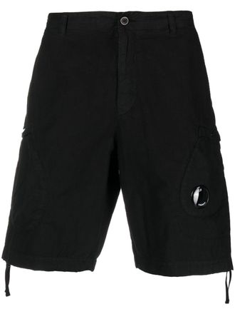 C.P. Company short en coton &agrave; patch logo - Noir