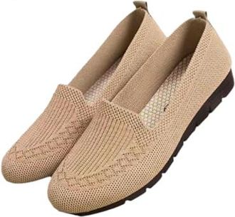 Generic Chaussures orthop&eacute;diques en tricot pour femme - Chaussures de marche confortables &agrave; enfiler avec semelle antid&eacute;rapante et tige en tricot respirant, ab
