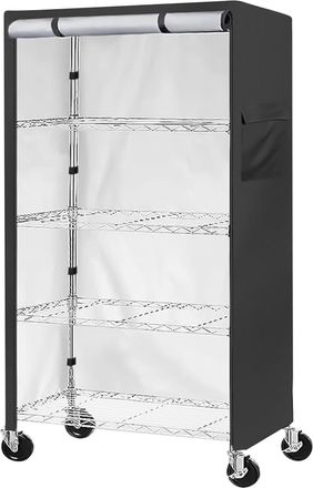 Generic Heavy Duty Shelf Covers - Adjustable Windproof Top for Wire Racks, Reinforced Fabric Protects Belongings, Easy Installation and Removal for Versatile 