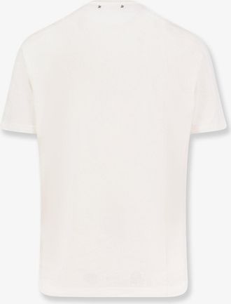 Golden Goose Mens T-Shirt Crew-Neck White Cotton T-Shirts And Polos