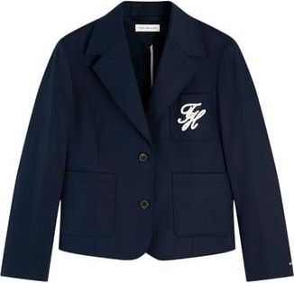 Tommy Hilfiger Blazer court &agrave; logo brod&eacute; en coton