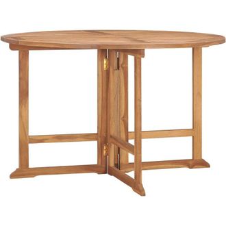 vidaXL Garten-Esstisch Klappbar &Oslash;110x75 cm Massivholz Teak Vidaxl