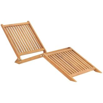 vidaXL Chaise longue Bois de teck solide