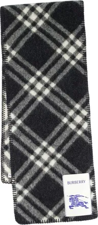 Burberry Wool Check Scarf - Black