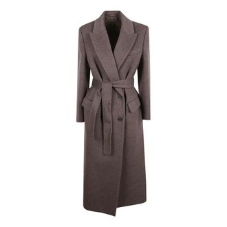 Brunello Cucinelli Zweireihiger Mantel mit G&uuml;rtel - - Coats - Damen - Braun - S