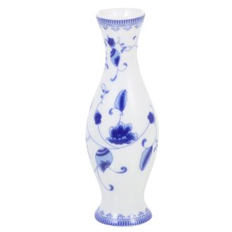 Pretyzoom Keramikvase Blau-weiß Chinesische Kunst Vase Schmal Handbemalt Für Tischdeko Wohnzimmer Büro Vintage Stil