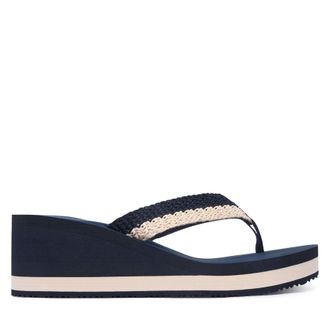 Tommy Hilfiger Zehentrenner Tommy Hilfiger Th Wedge Crochet Summer Sandal FW0FW09420 Dunkelblau