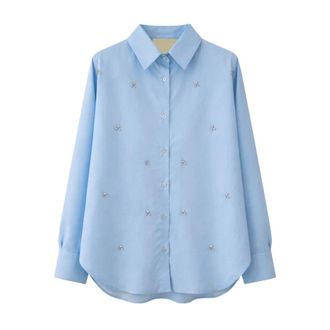 A Paper Kid Femme, Blouses et Chemises, Bleu, Taille: 36 FR Chemises
